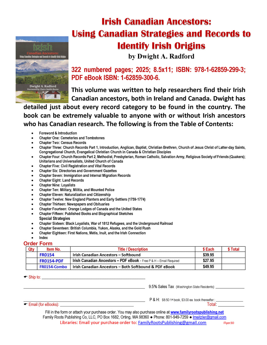Free Flyer - Downloadable - Irish Canadian Ancestors Flyer – Family ...