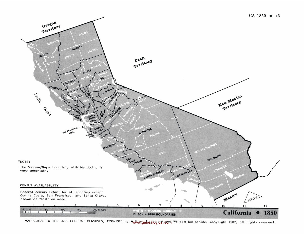 Map Guide To The U.S. Federal Censuses, California 1850-1920 Map Packe ...