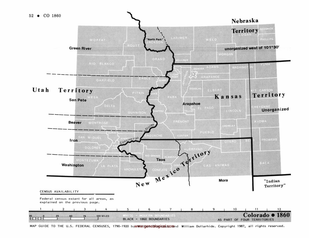 Map Guide To The U.S. Federal Censuses, Colorado 1860-1910 Map Packet ...