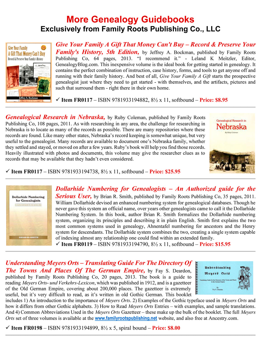 FREE FLYER: Downloadable PDF Flyer - More Genealogy Guidebooks from Fa ...