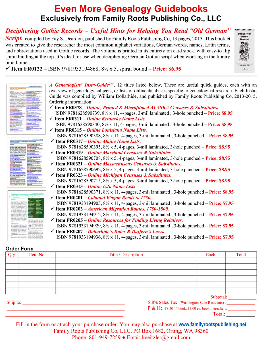 FREE FLYER: Downloadable PDF Flyer - More Genealogy Guidebooks from Fa ...