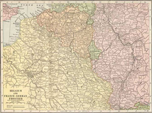 1915 Map of Belgium & the Franco German Empire – Family Roots Publishing